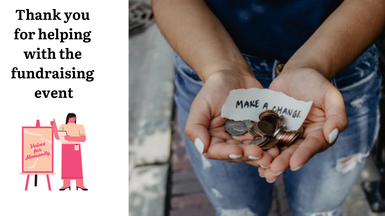 Thank You For Helping With The Fundraising Event