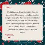 10 Dinner Thank You Note Samples - The Thank You Notes Blog