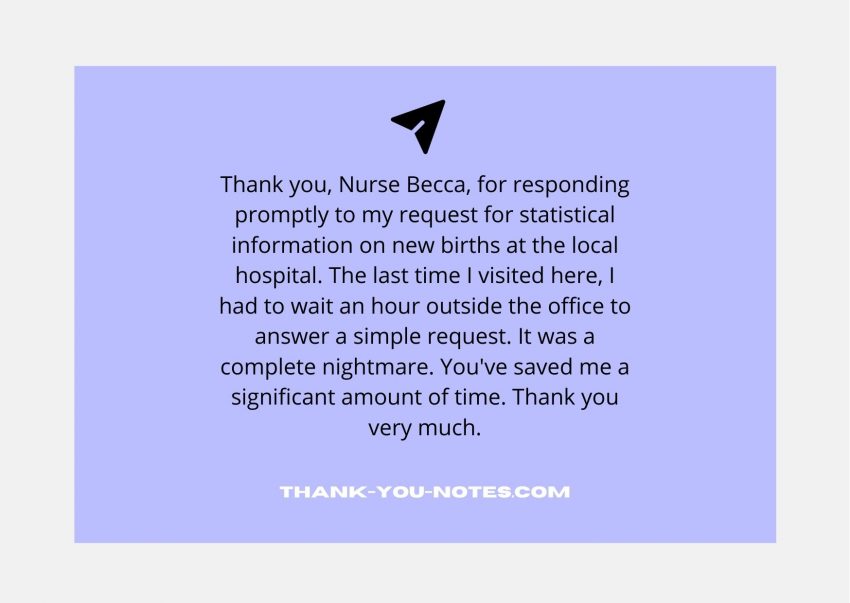 Quick Thank You For Your Prompt Response