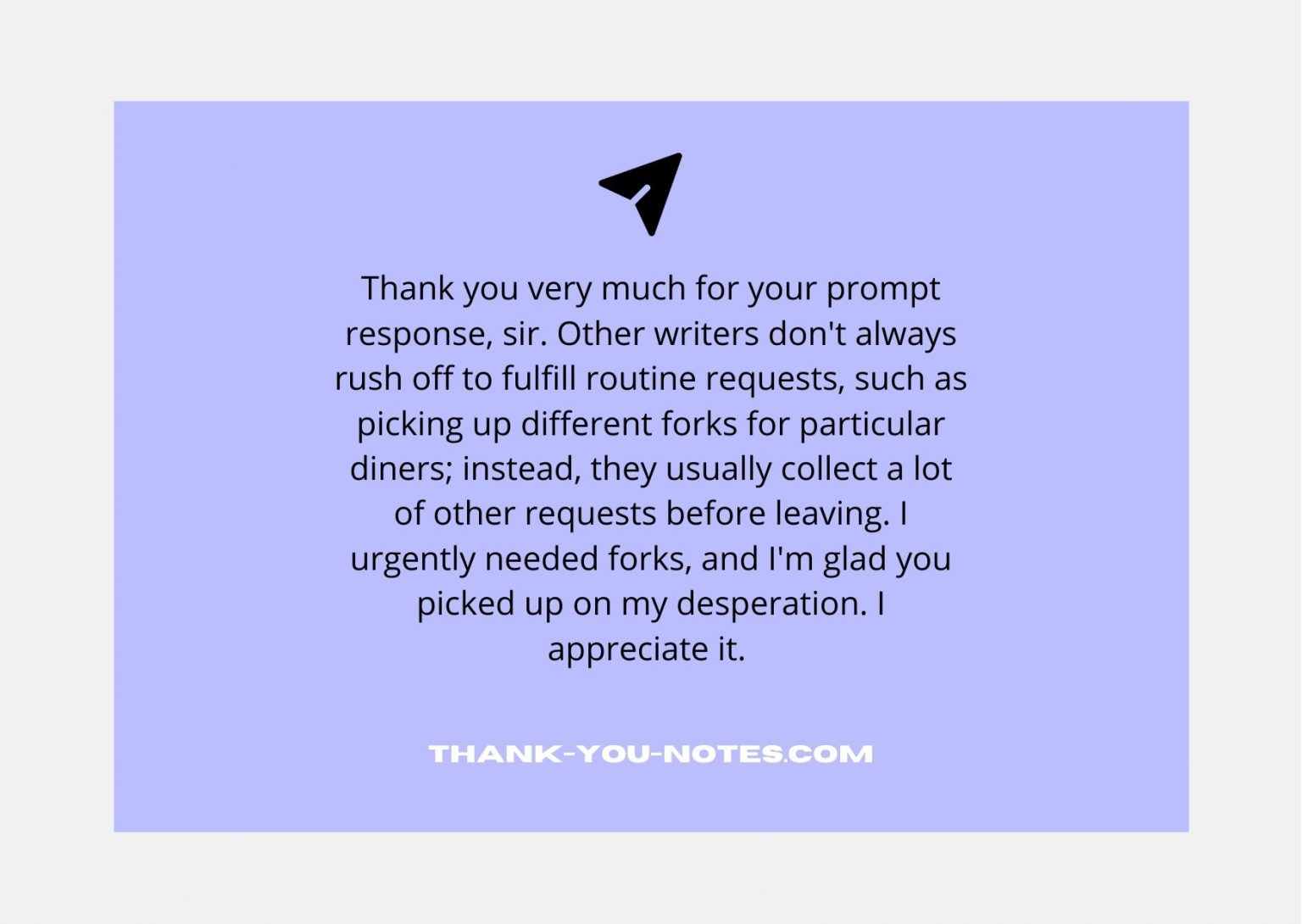 Quick Thank You For Your Prompt Response