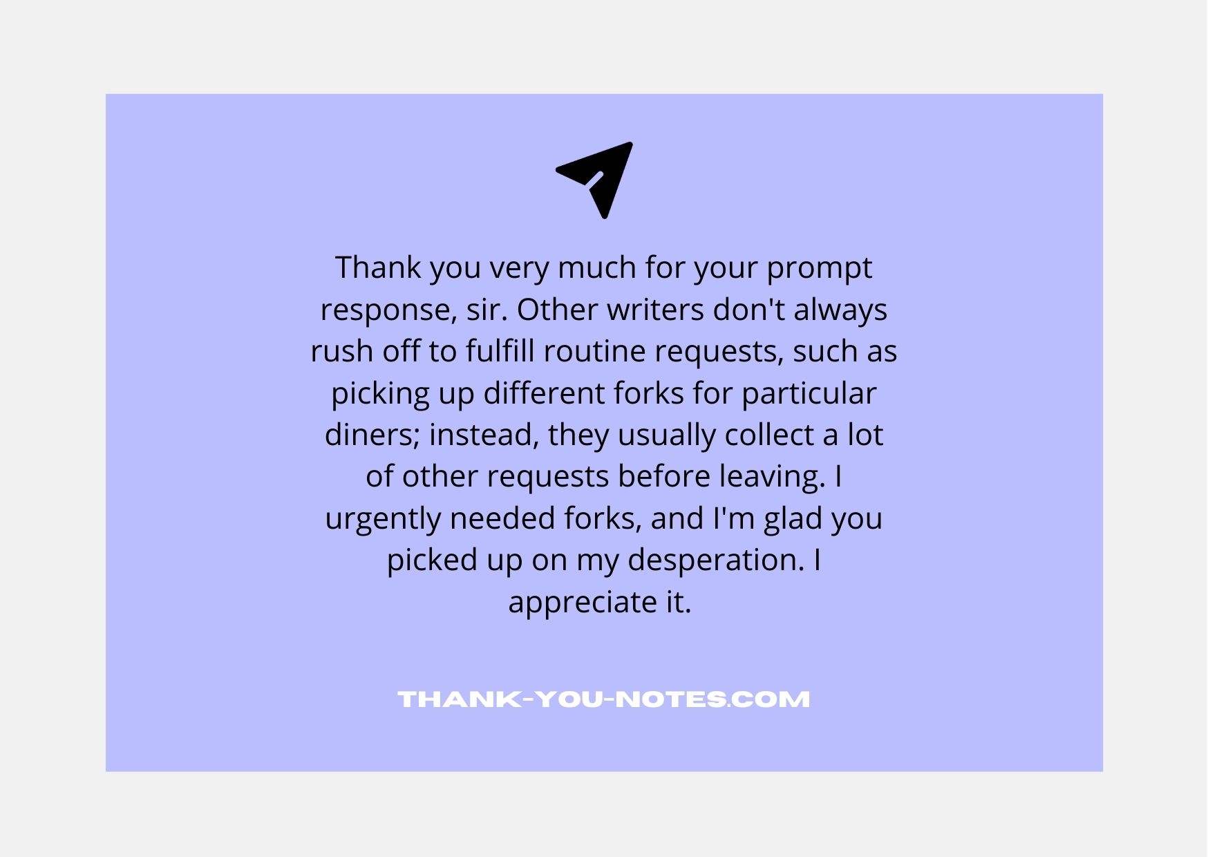 Quick Thank You For Your Prompt Response