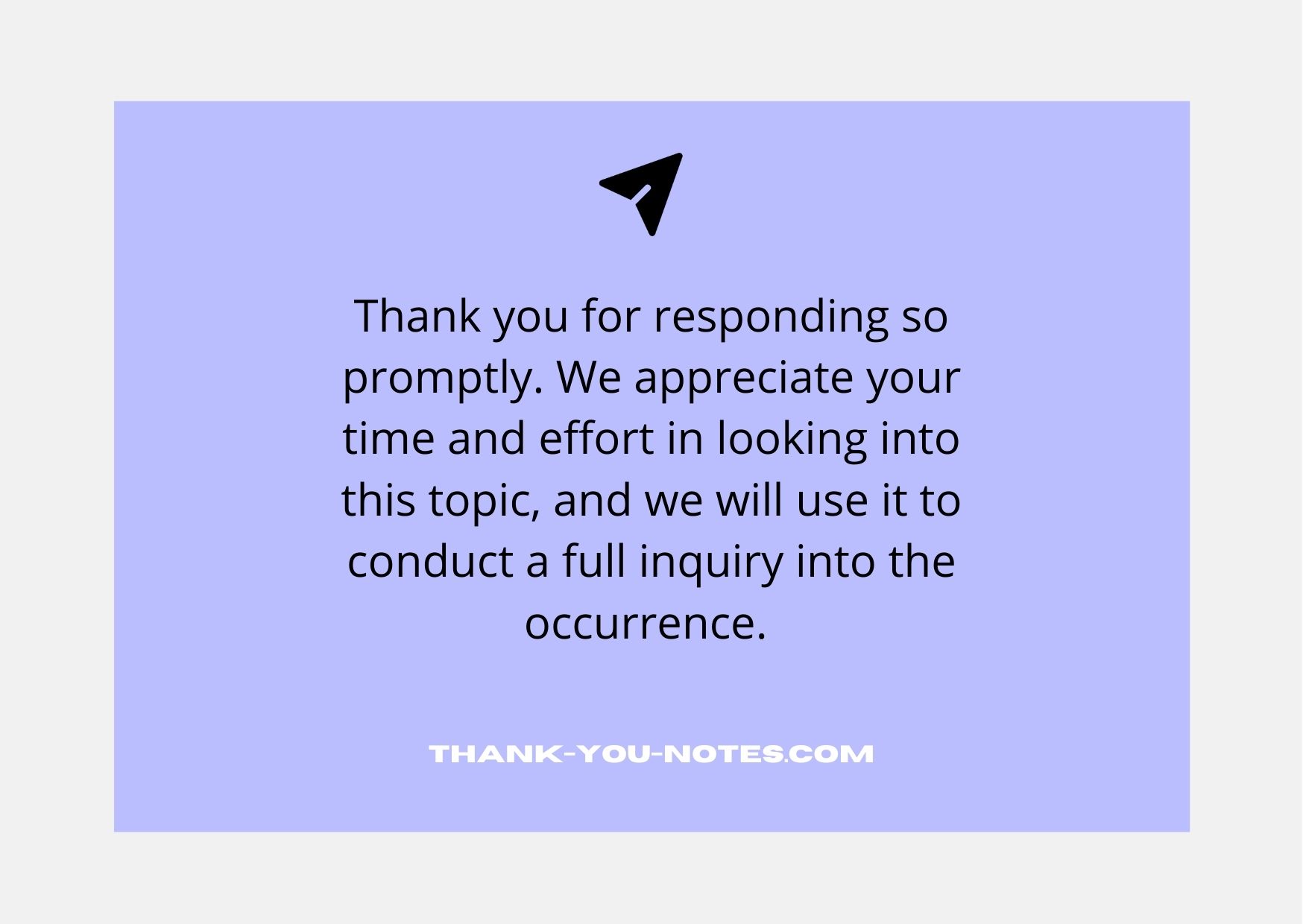 Quick Thank You For Your Prompt Response