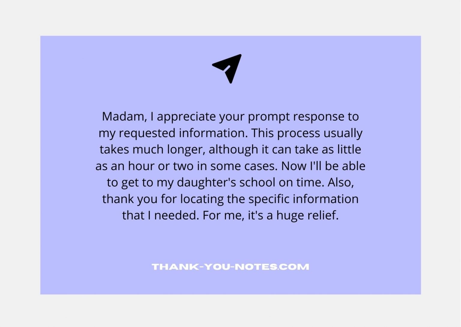 Quick Thank You For Your Prompt Response