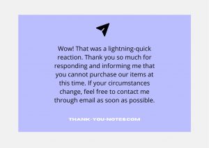 Quick Thank You For Your Prompt Response