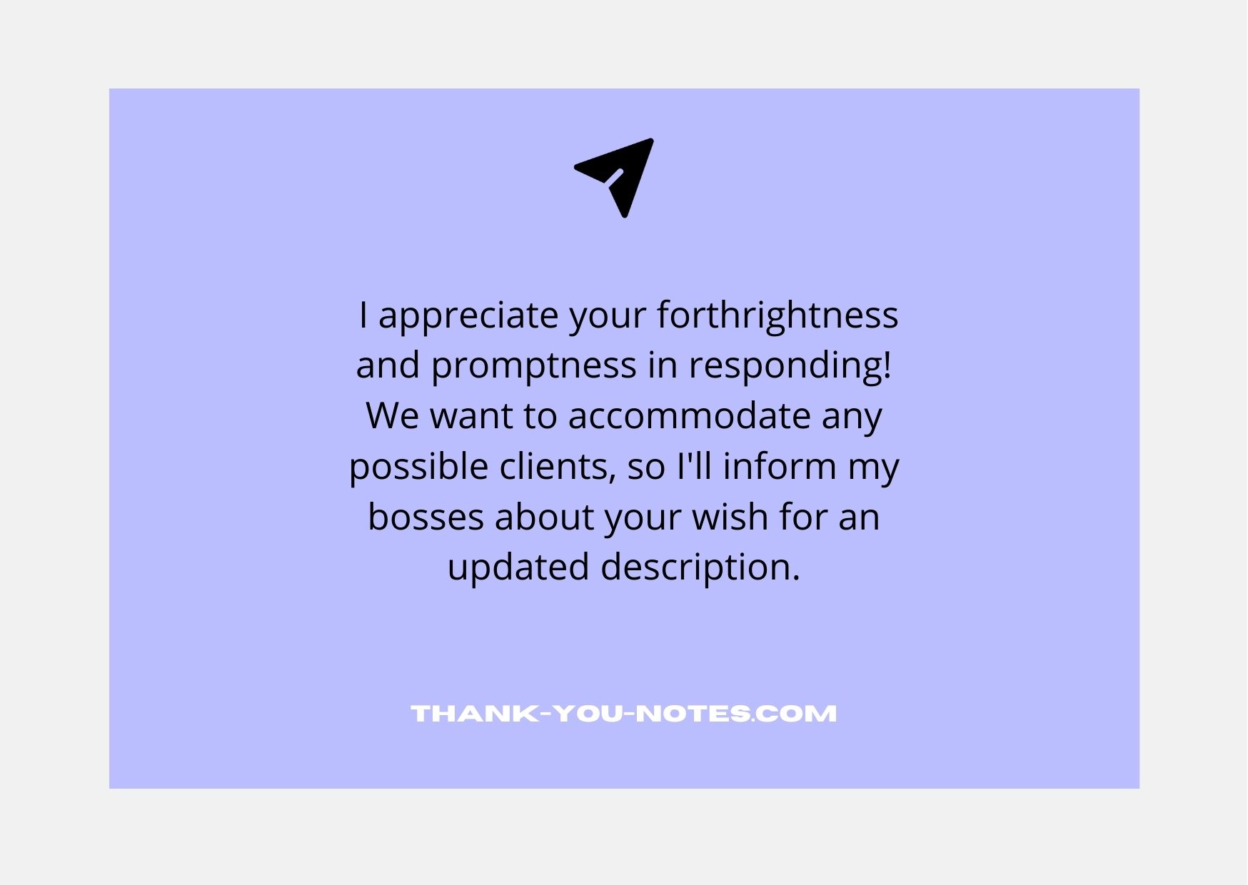 Quick Thank You For Your Prompt Response