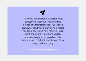 Quick Thank You For Your Prompt Response