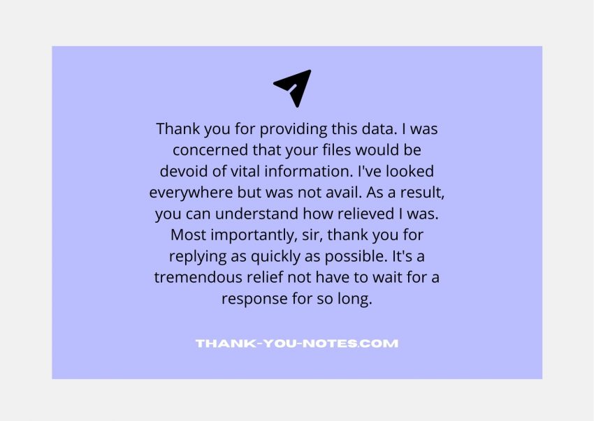 Quick Thank You For Your Prompt Response