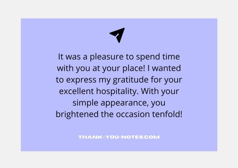Best Thank You For Your Hospitality - The Thank You Notes Blog