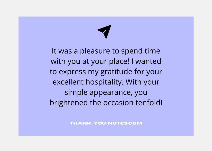 Best Thank You For Your Hospitality - The Thank You Notes Blog