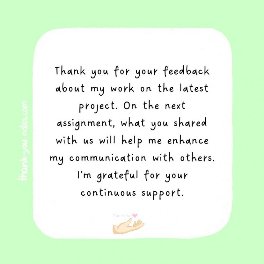 Great Thank You For Your Feedback