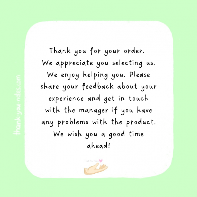 15+ Excellent 'Thank You For Your Order' Notes - The Thank You Notes Blog