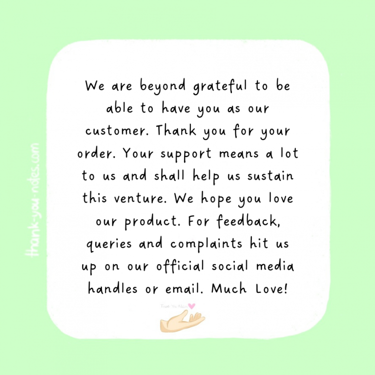 15+ Excellent 'Thank You For Your Order' Notes - The Thank You Notes Blog
