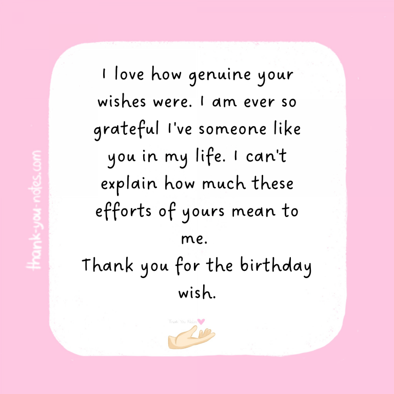 15+ Best 'Thank You For The Birthday Wish' Notes - The Thank You Notes Blog